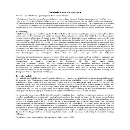Solidariteit moet je opleggen | PDF