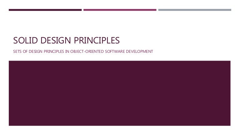 Solid Design Principles 