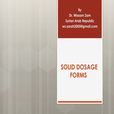 Solid dosage forms | PPTX