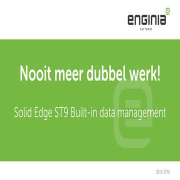 Solid Edge ST9 Built-in data management • Engineering Stream | PDF