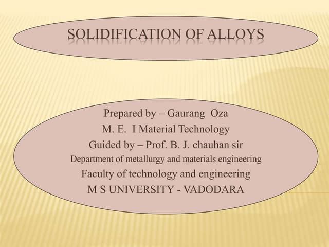 SOLIDIFICATION OF CASTING | PPTX