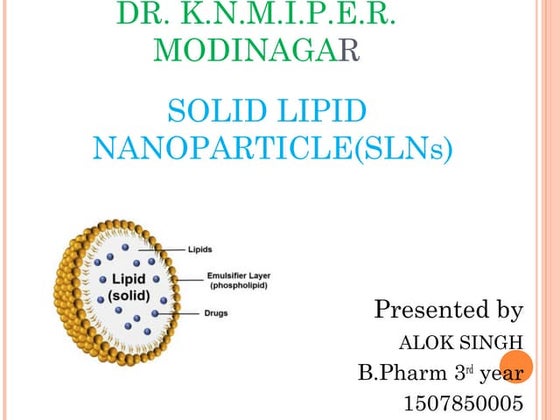 Solid lipid nanoparticles | PPTX | Chemistry | Science