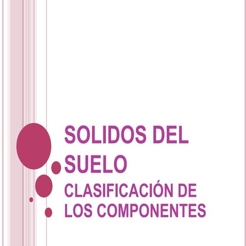 Solidos del suelo. clasificacion de los componentes. | PPTX