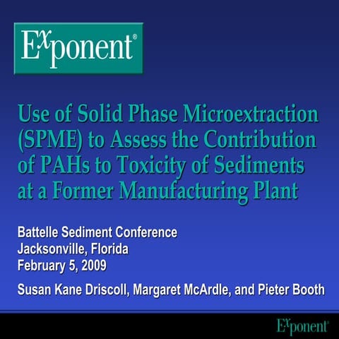 Solid Phase Microextraction (SPME) to Assess the Contribution of PAHs.ppt
