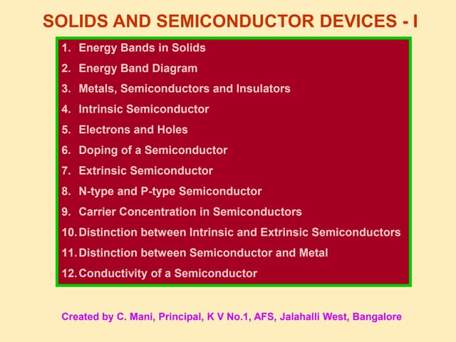 Semiconductor Devices Class 12 Part 1 Ppt