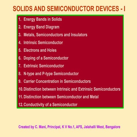Energy band diagram of semiconductor | PPTX