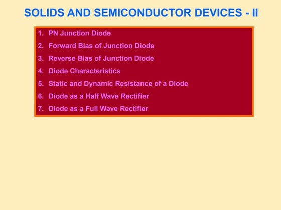 Pn junction diode | PPT | Physics | Science