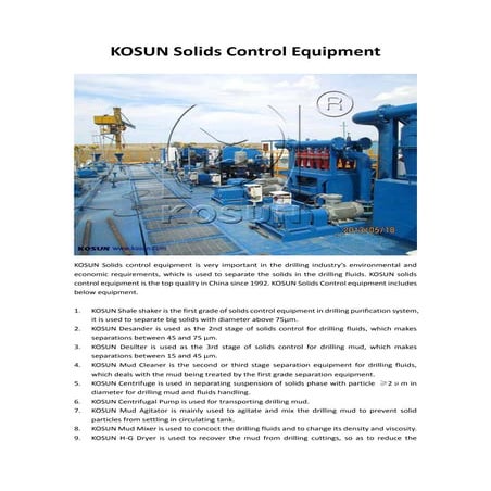 Solids control equipment | PDF
