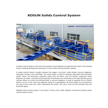 Solids control system | PDF