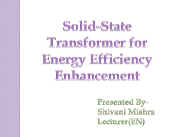 Solid State Transformer Pptx Computer Networking Computing 0298