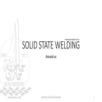 Solid state welding | PPTX