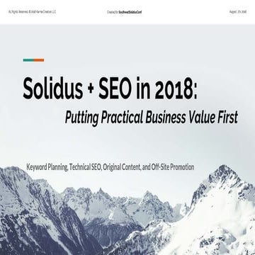 Solidus + SEO in 2018 by Thomas Sample at SoutheastSolidusConf | PDF