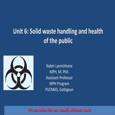 Solid waste and public health | PPTX