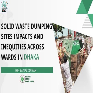 Solid Waste Dumping Sites Impacts and Inequities Across Wards in Dhaka ...