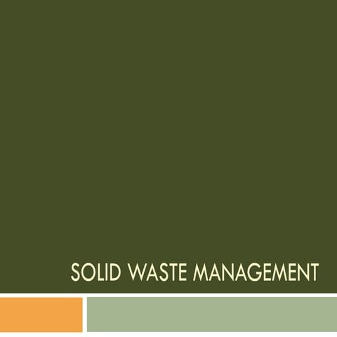 Solid waste management | PPT