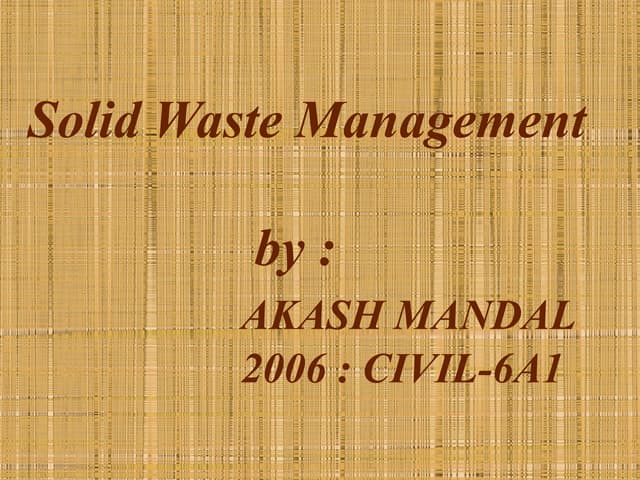 Waste management | PPTX