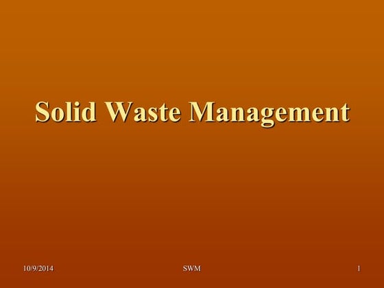 Municipal Solid waste Management in INDIA | PPT