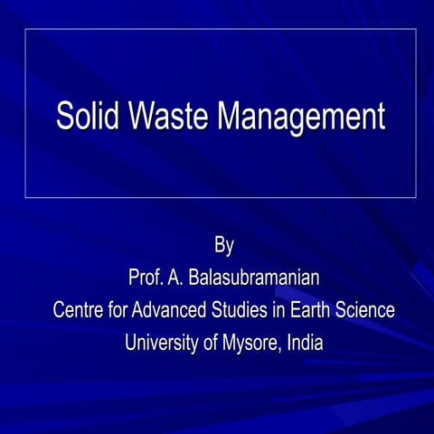 Solid waste management | PPT