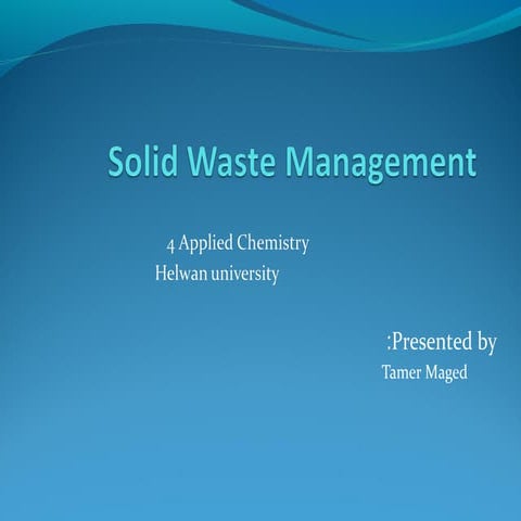 Solid waste management | PPT