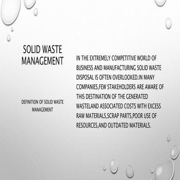 Solid waste management | PPT