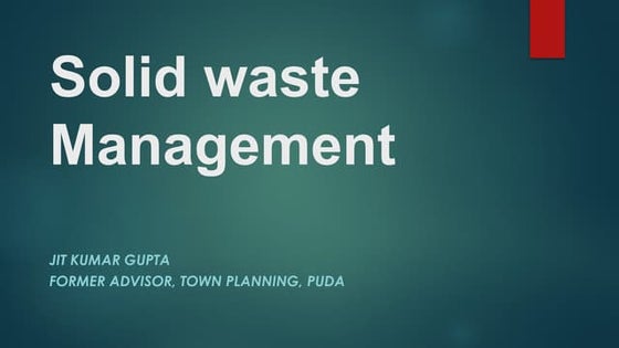 Solid waste disposal methods | PPTX