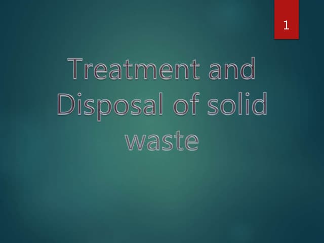 Solid waste disposal | PPTX