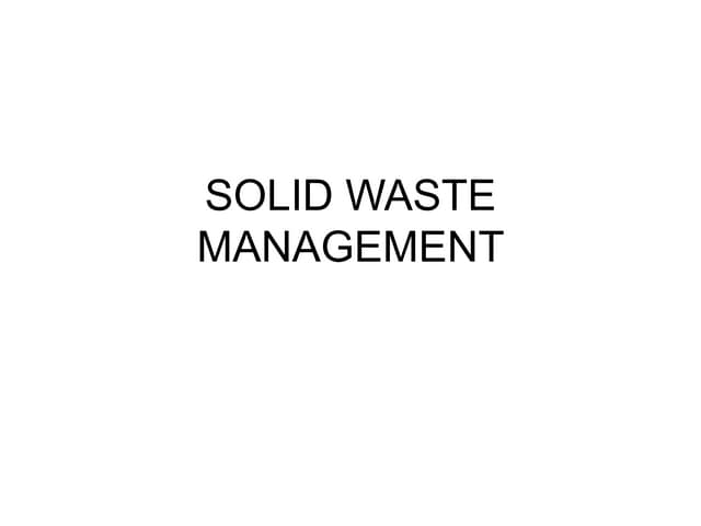 Municipal Solid waste Management in INDIA | PPTX
