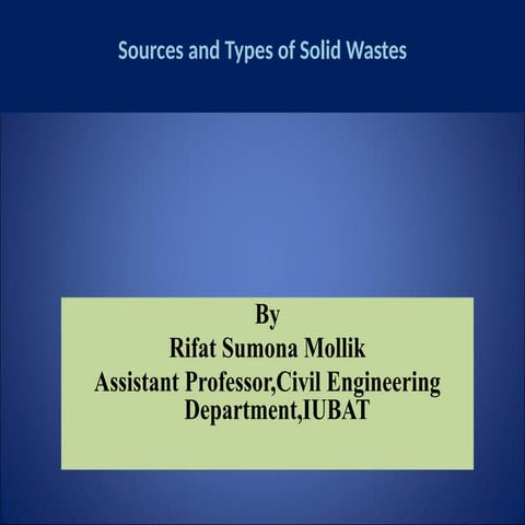 Solid waste Management 1 | Civil Engineering | Environmental ...