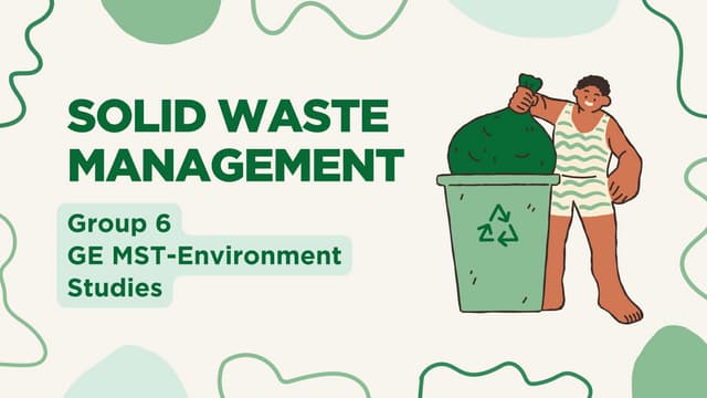 Solid waste management | PPTX