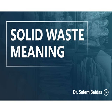 Solid Waste Meaning | PDF
