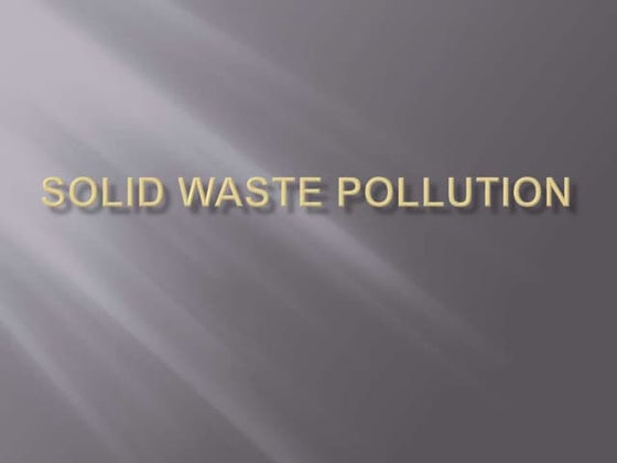 Solid Waste Management | PPT