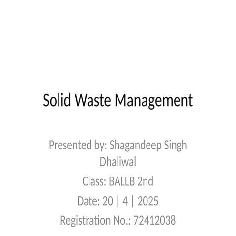 Solid waste ppt | PPTX