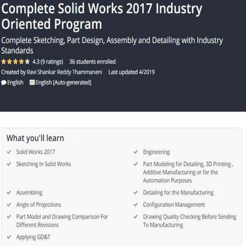 SolidWorks 2017 Industry Oriented Program | PPTX