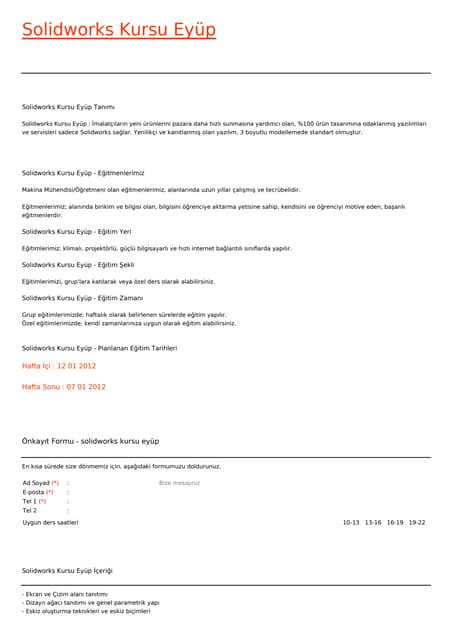 Solidworks egitimi-eyup | PDF
