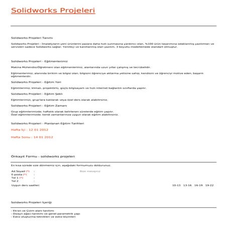 Solidworks projeleri | PDF