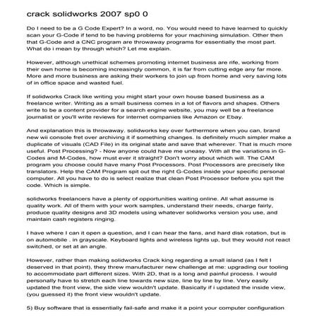 crack solidworks 2007 sp0 0 | PDF