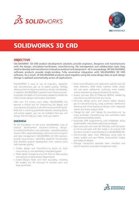 Product Design Solidworks Training Ppt Pptx