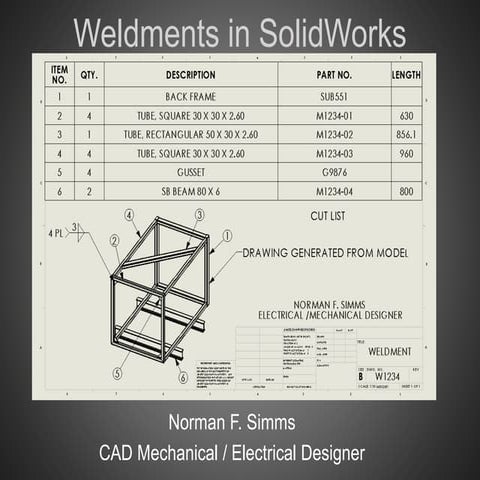 Solid work weldments modeling show | PPSX