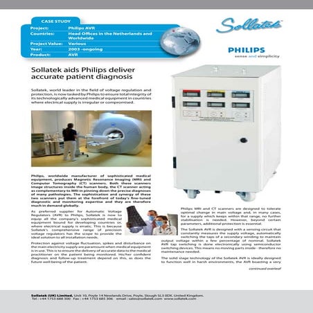 Sollatek Aids Philips Deliver - Case Study | PDF | Consumer Electronics | Technology & Computing