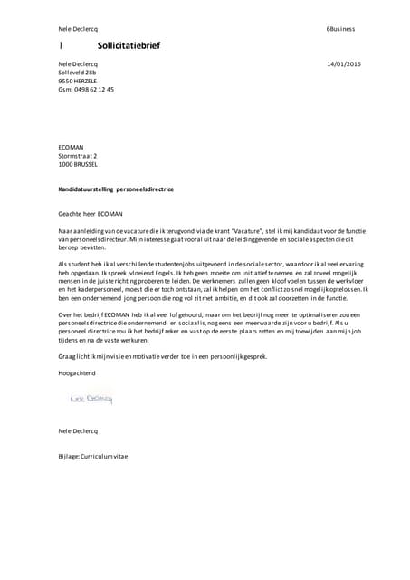 Sollicitatiebrief | PDF