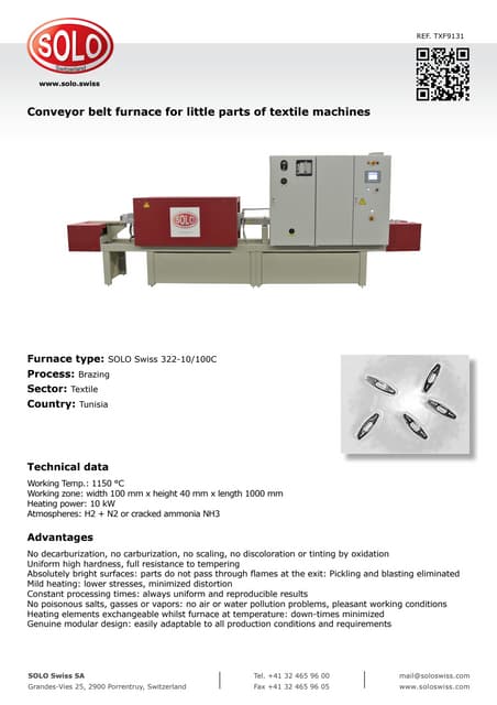 Conveyor belt furnace type SOLO® 322 | PDF
