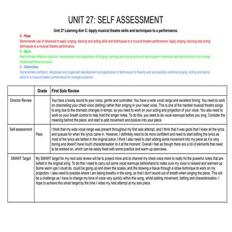 Solo assessment sheet.pdf | Music | Entertainment