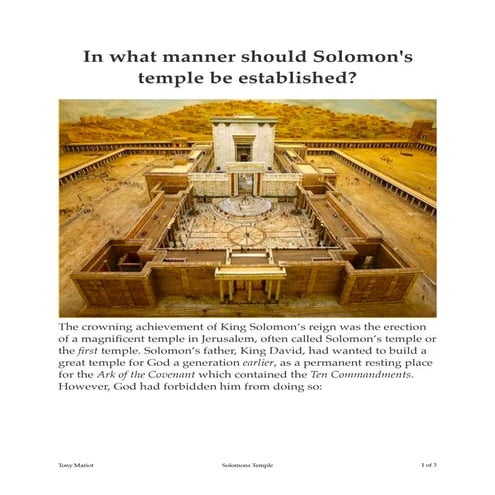 Solomons Temple | PDF
