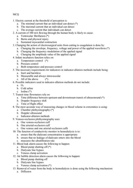Biomedical Engineering - Multi Choice Questions - Skill Development | PDF