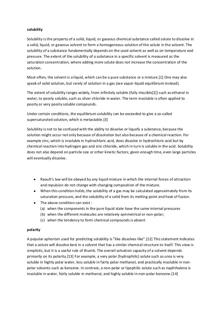 Solubility