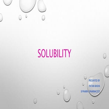 Solubility | PPT
