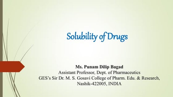 Solvation and association (Solubility of drug Part -3) | PPT