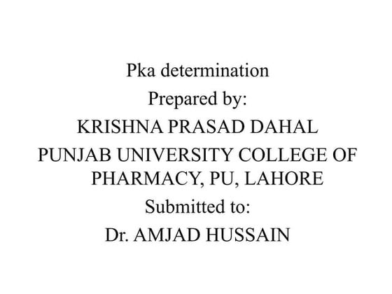 pKa and log p determination | PPTX