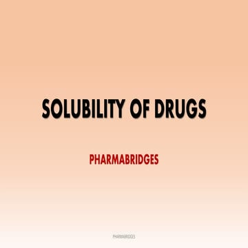 Solubility of drugs | PPTX