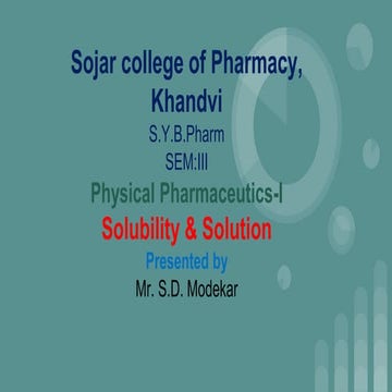 Solubility & Solution | PPTX